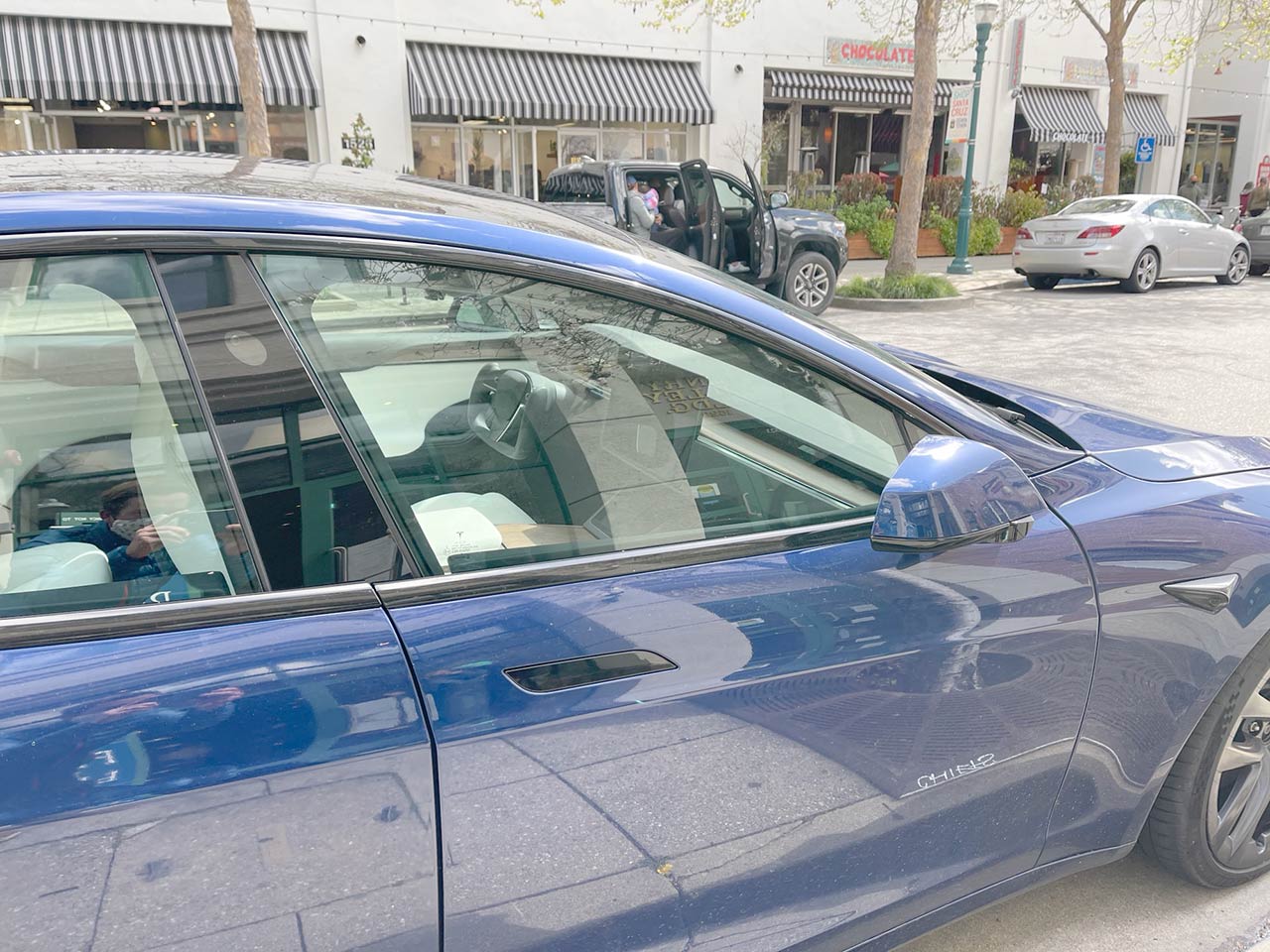 Blue Tesla Model S refresh with Yoke steering spotted in Santa Cruz, CA ...