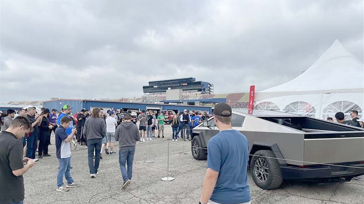 Tesla brought the Cybertruck to the Formula SAE recruitment event in ...
