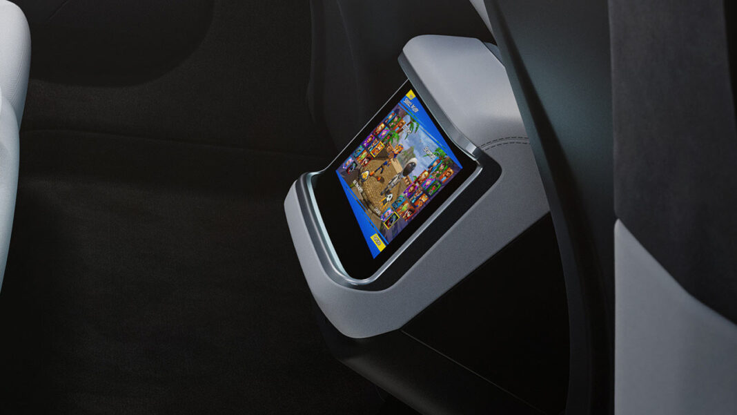 No, you cannot play video games on the rear screen of the new Tesla ...