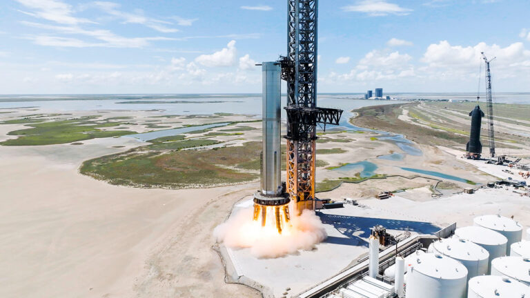SpaceX moves Starship Super Heavy Booster 8 to the Starbase launch site ...