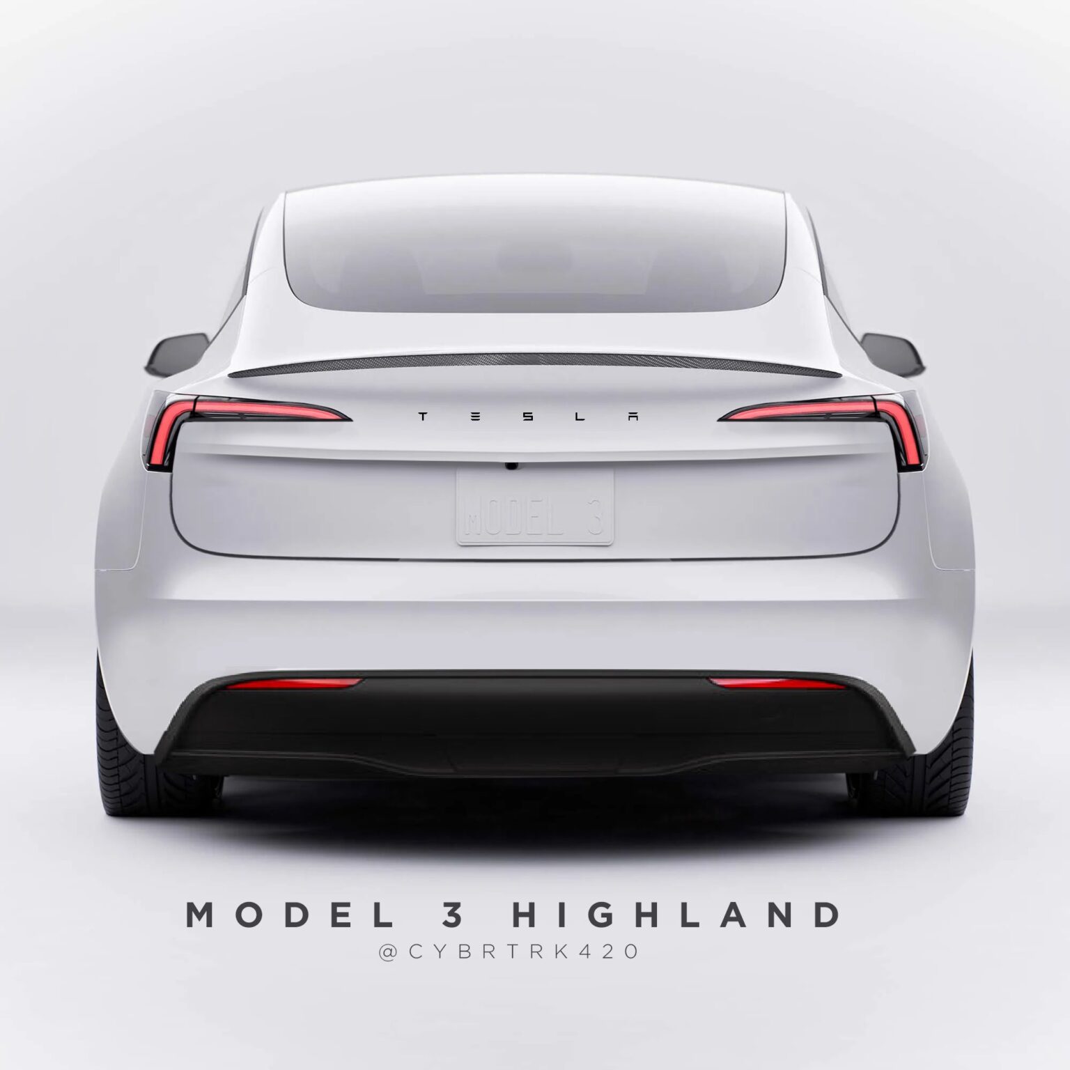 This is how the rear fascia of the Tesla Model 3 Project Highland could ...