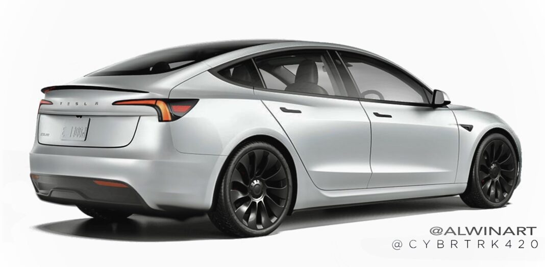 This is how the rear fascia of the Tesla Model 3 Project Highland could ...