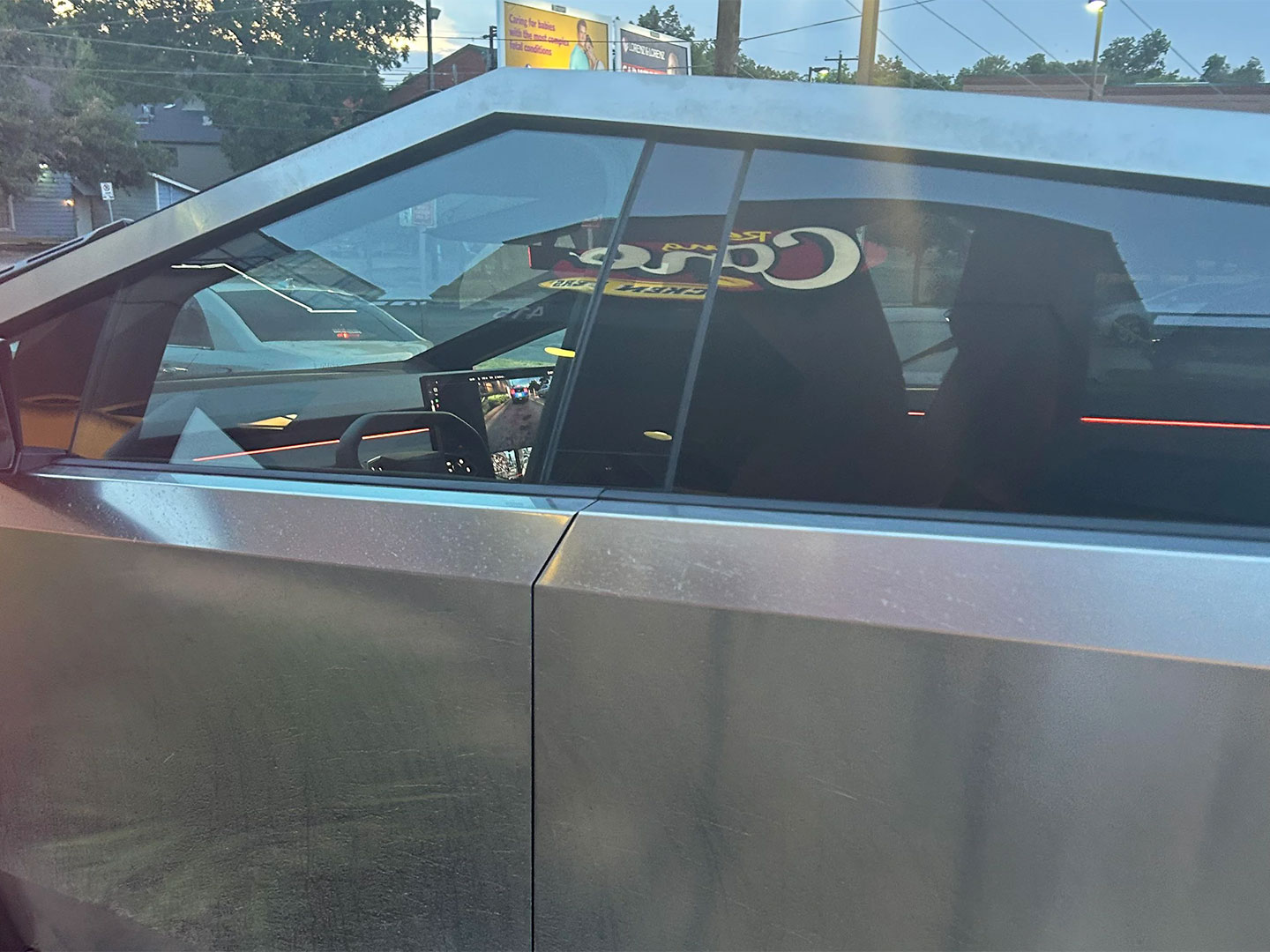 Tesla Cybertruck spotted with interior ambient lighting and front ...