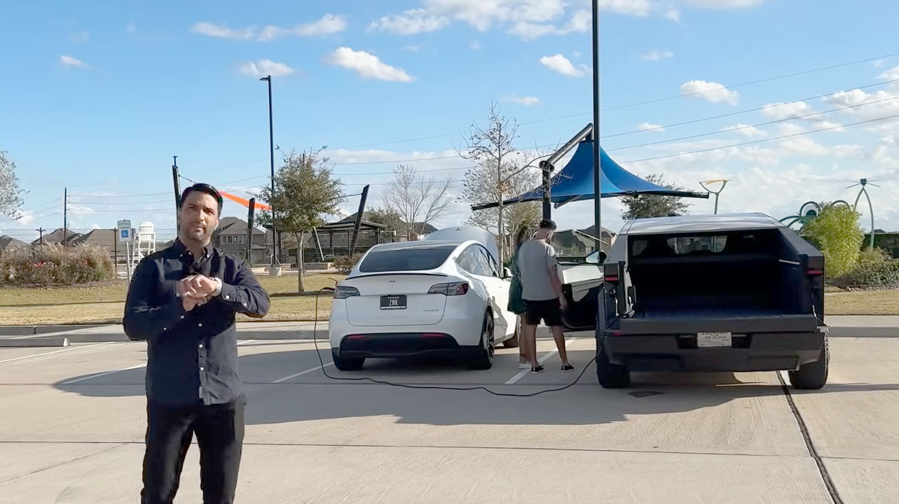 Watch how a Cybertruck can charge your Tesla car with its power outlets ...