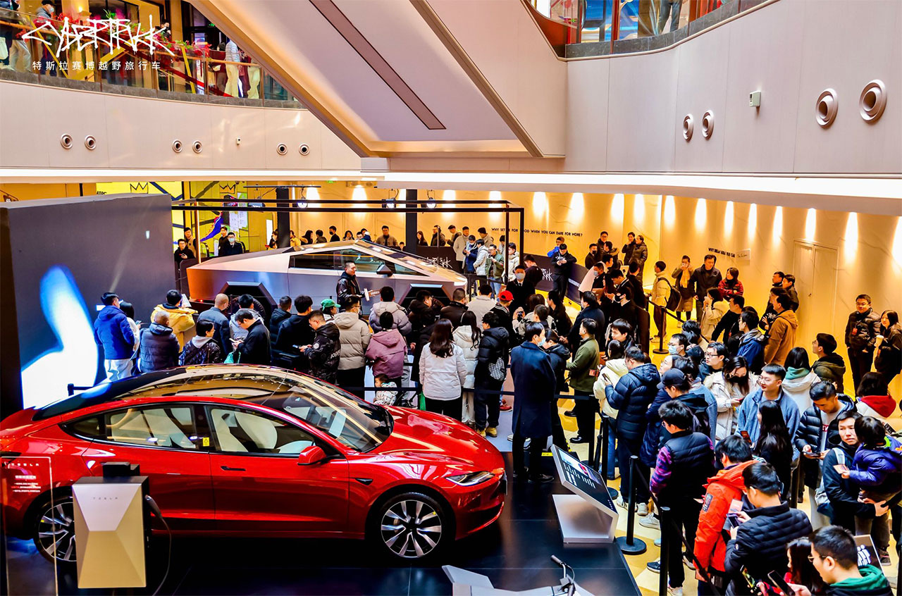Tesla Cybertruck attracts crowds of curious enthusiasts on its tour of ...