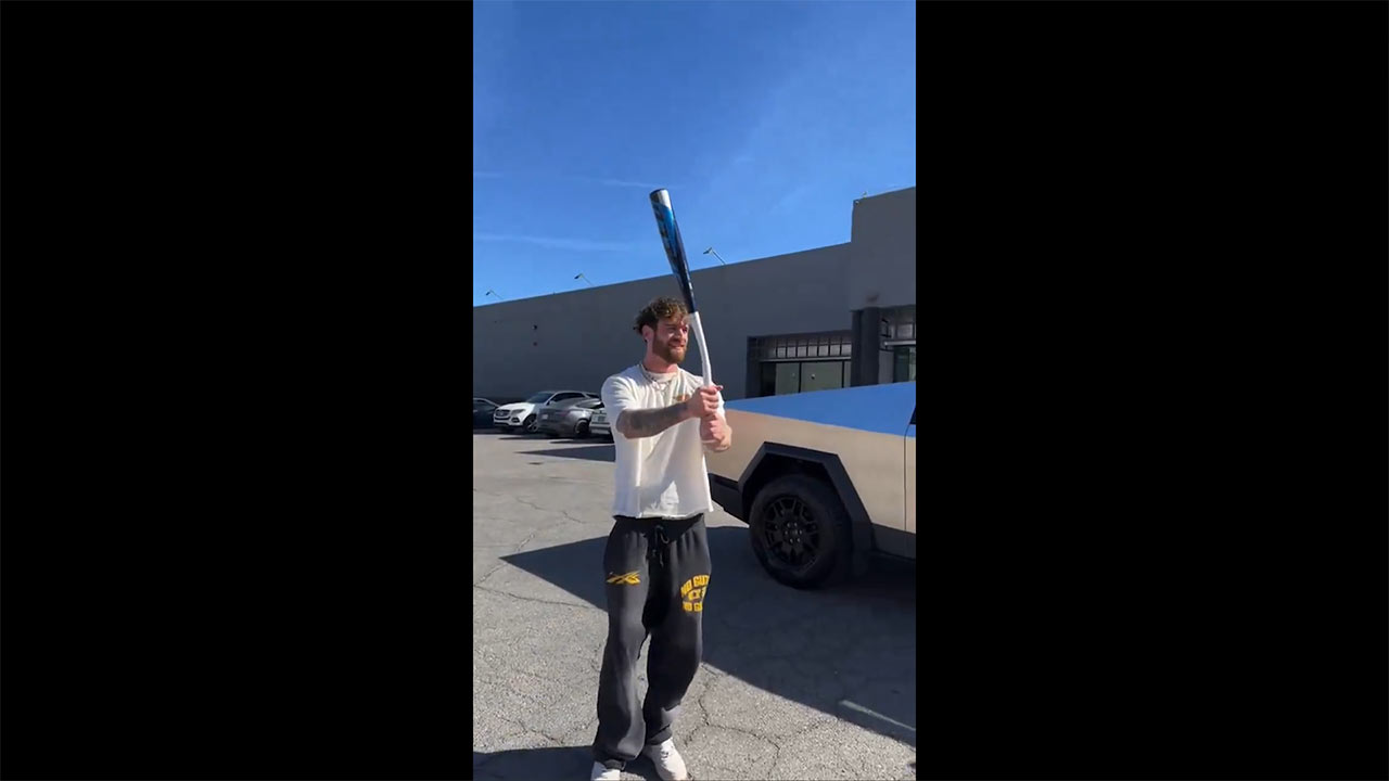 Cybertruck vs. a baseball bat, watch who wins the battle of dents and ...