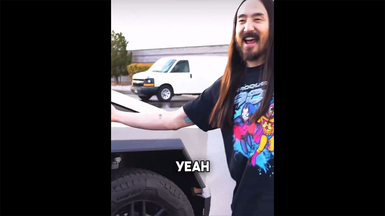 DJ Steve Aoki is amazed by his Tesla Cybertruck Foundation Series ...