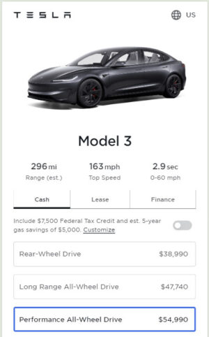 Tesla Model 3 Performance gets a $1K increase, white interior is now ...