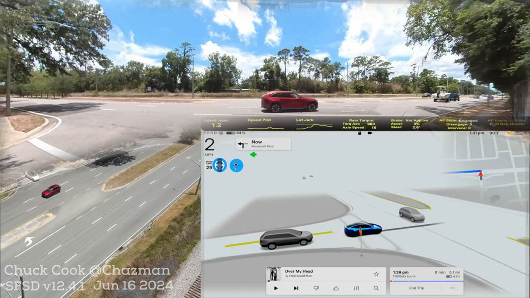 Chuck Cook tests Tesla FSD v12.4.1 at his difficult unprotected left ...