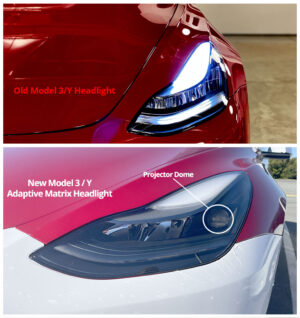 Watch Tesla Matrix Headlights in action at curves with the steering ...