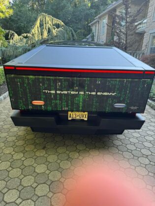 Just look at this awesome Cybertruck wrapped in Matrix code, owner ...