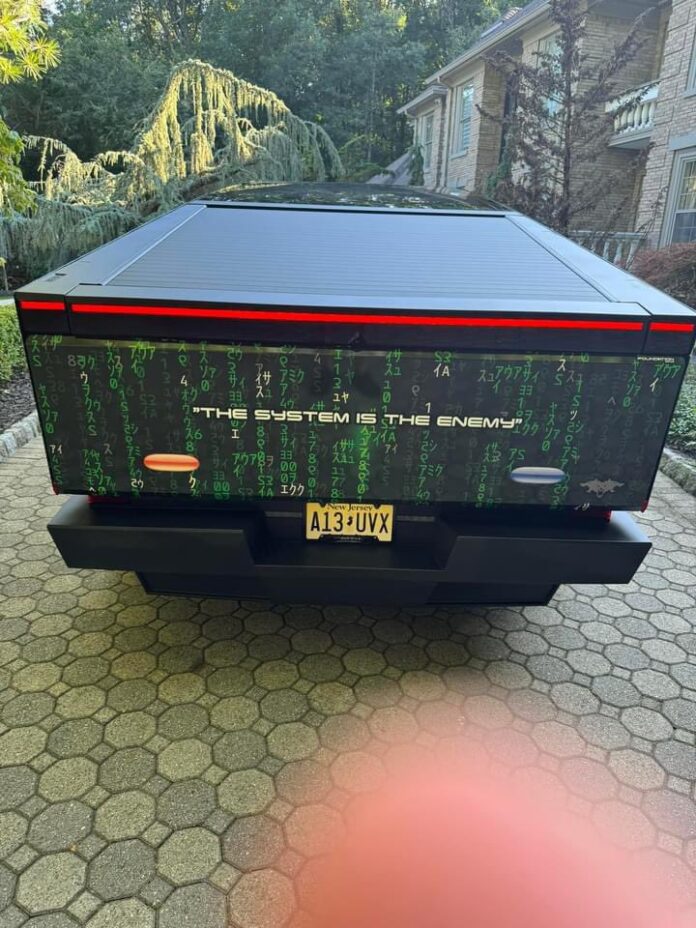 Just look at this awesome Cybertruck wrapped in Matrix code, owner ...