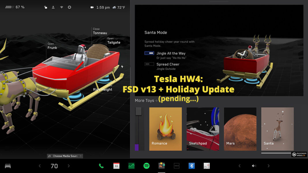 Tesla HW4 vehicles are still waiting for the Holiday Update and FSD v13 ...