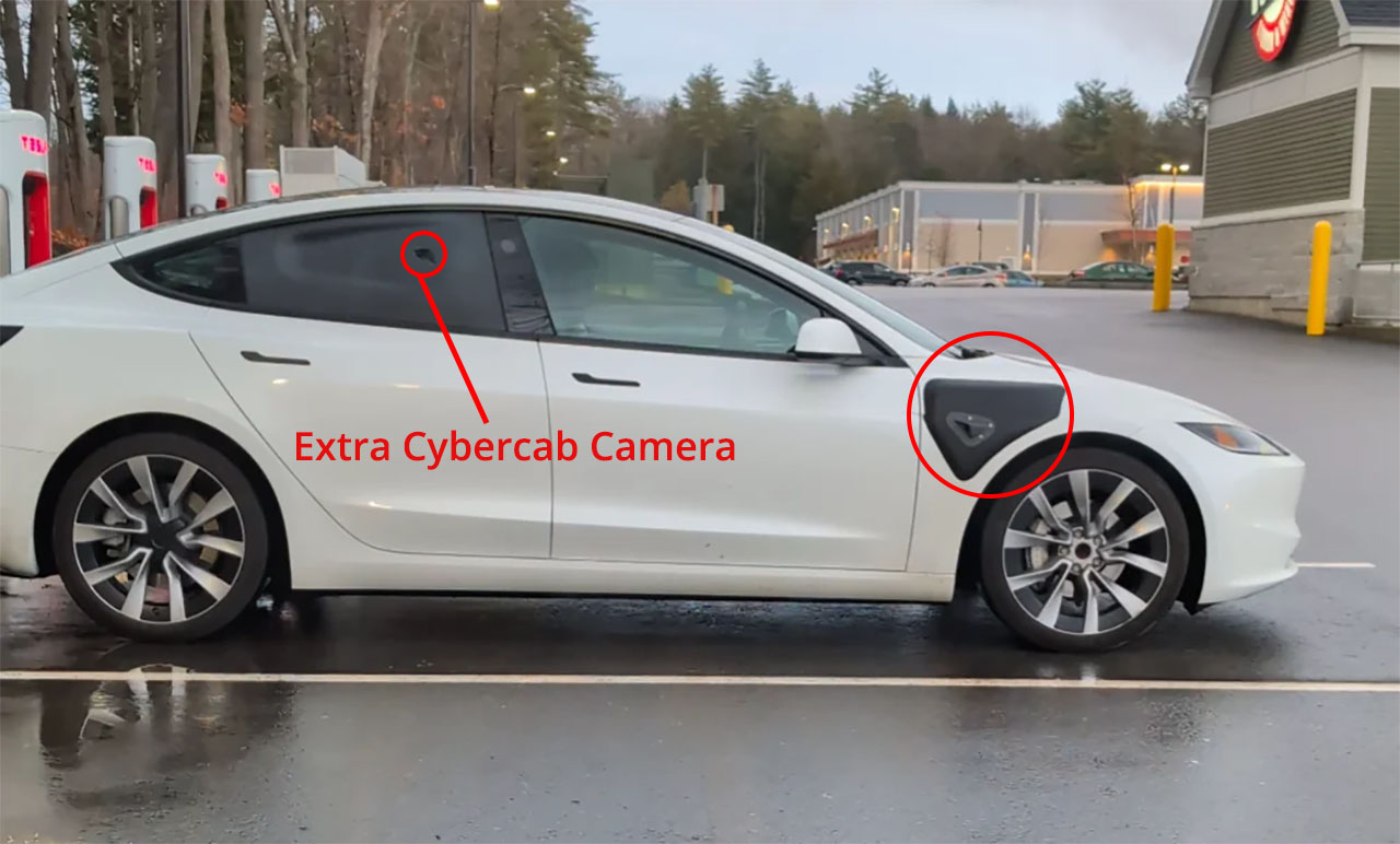 A Tesla Model 3 spotted probably testing for Unsupervised FSD for the ...