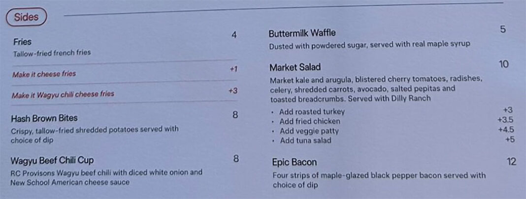 Here's the Tesla Diner menu with prices, you can pre-order food from ...