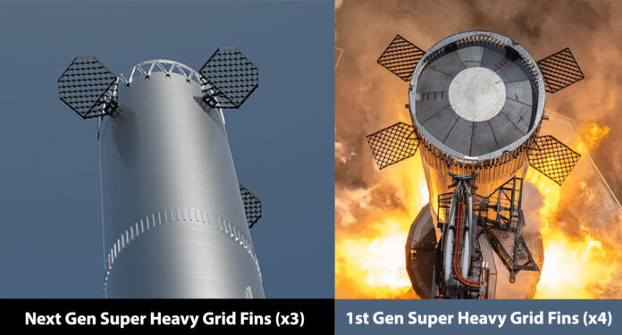SpaceX reveals grid fins of the next-gen Starship Super Heavy booster ...