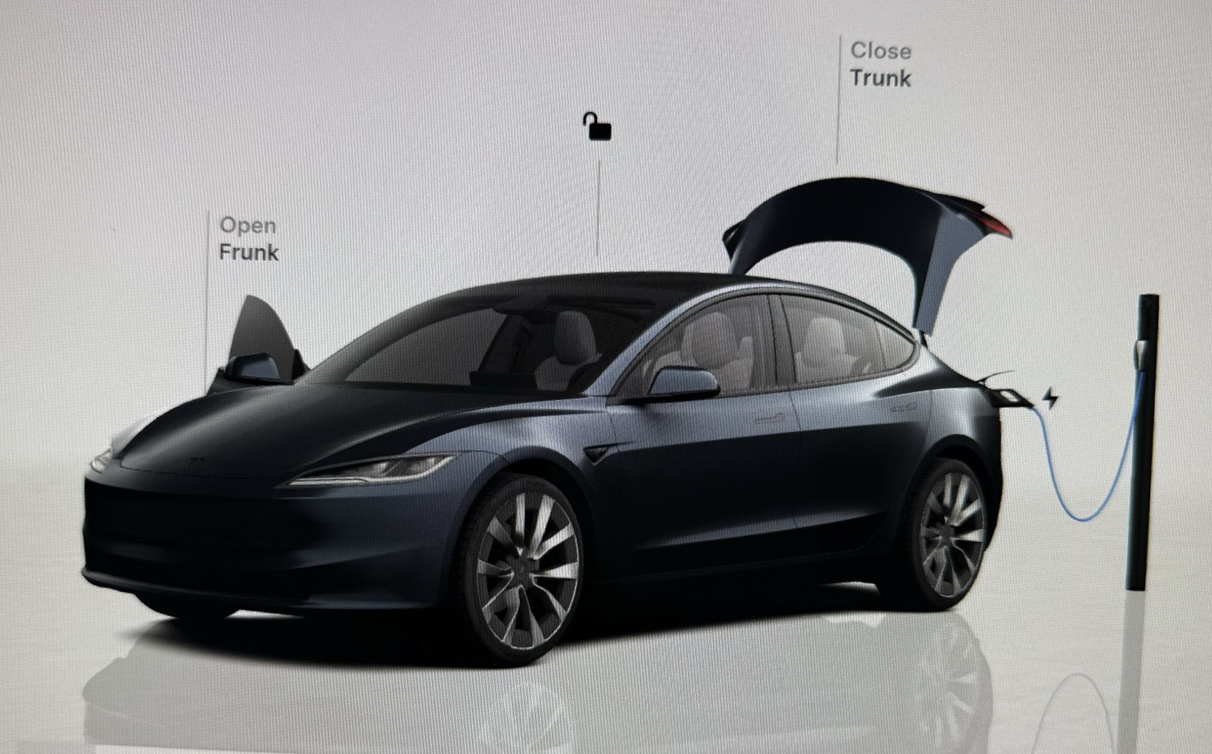 Tesla update 2025.38 UI displays the type of charger connected to the ...