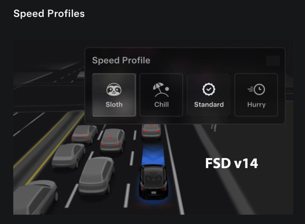 Tesla FSD v14 comes with the laziest speed profile named 'Sloth ...
