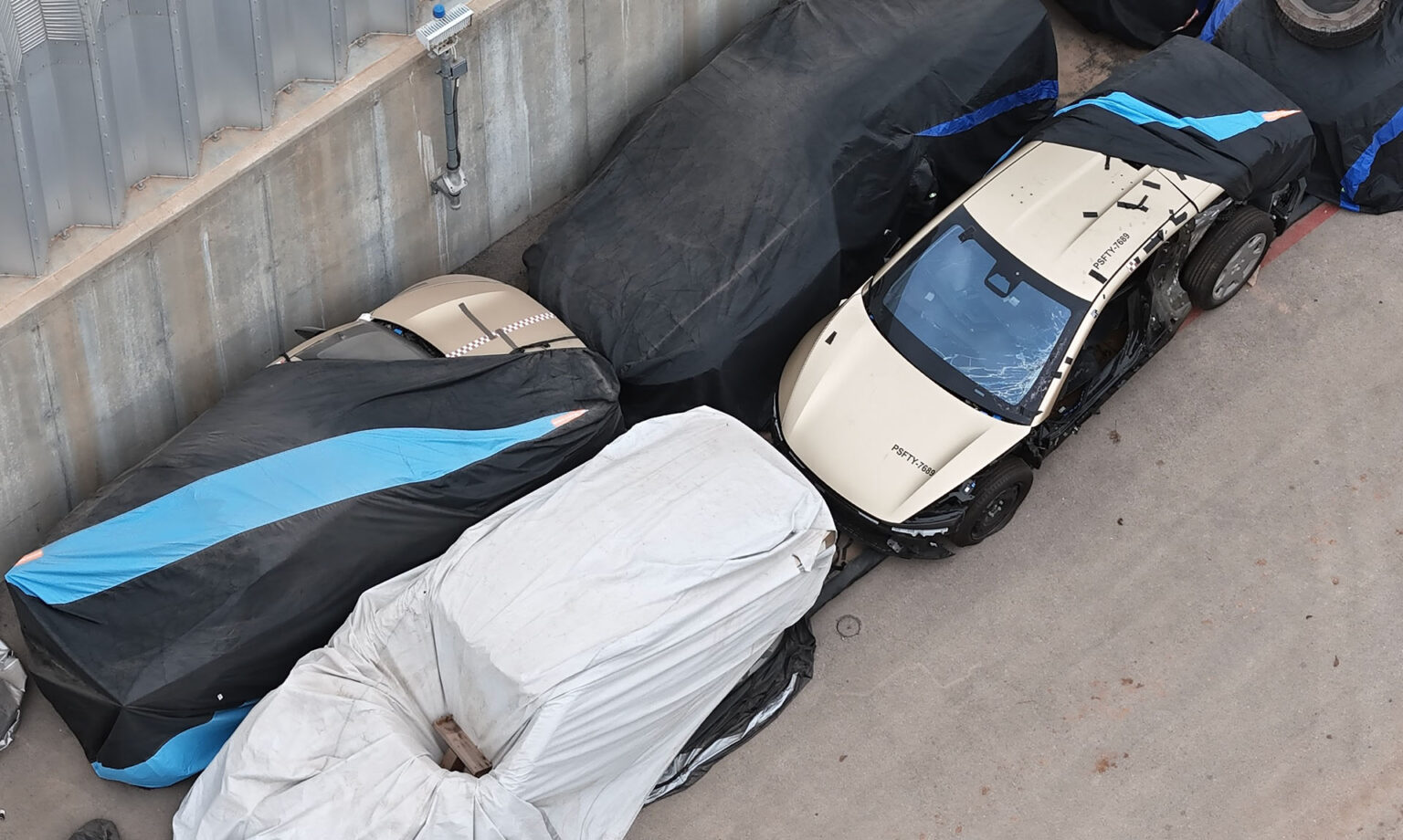 Crash-tested Tesla Cybercabs sighted at Giga Texas, along with its Giga ...